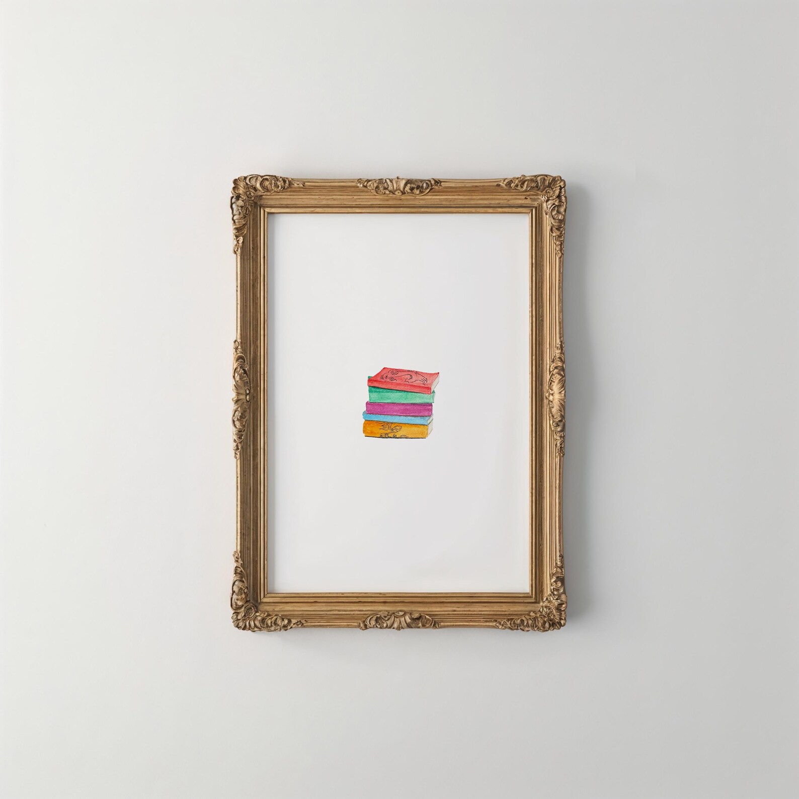 Minimalist ACOTAR Book Stack Watercolor Print | Book Lover Gift - Etsy