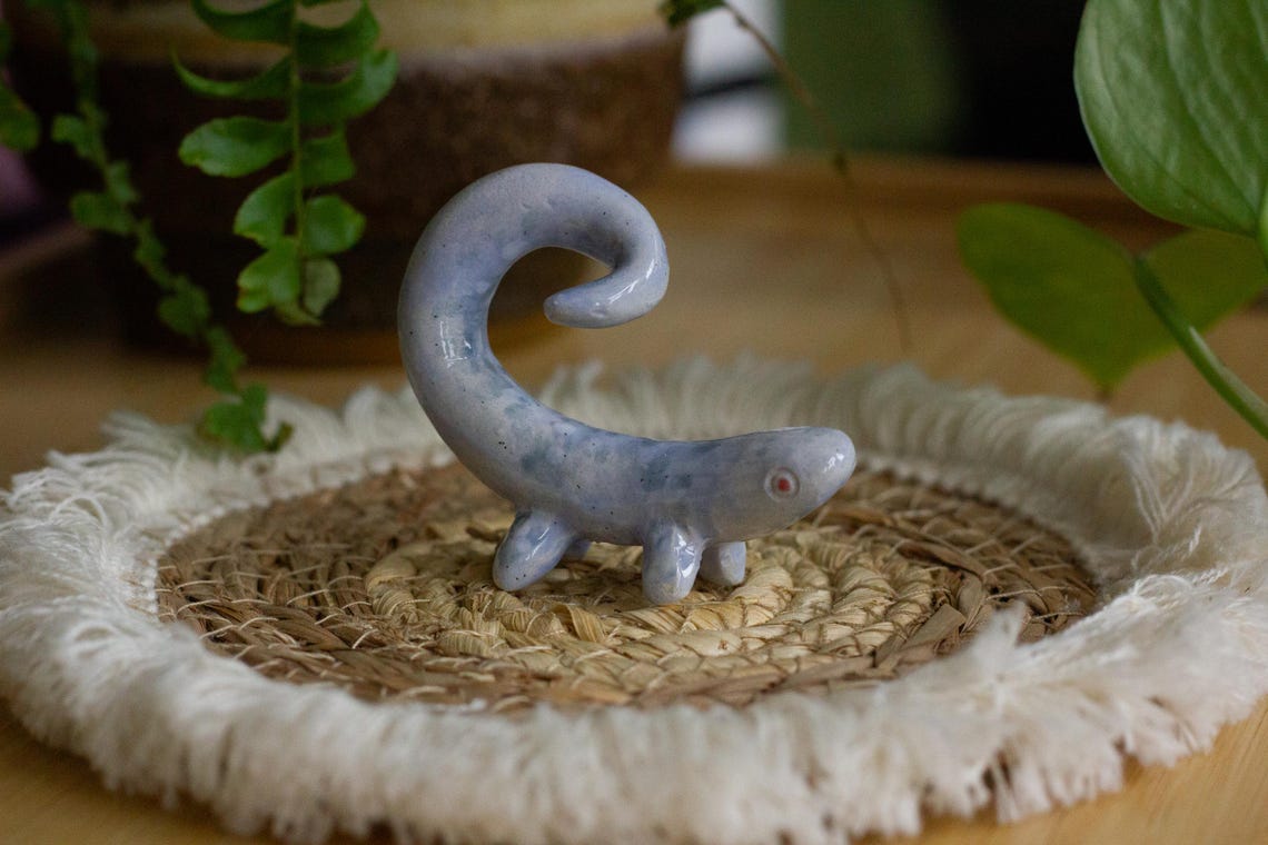 Handmade Clay Lizard Figurines L Cute Desk Buddies L Collectible ...