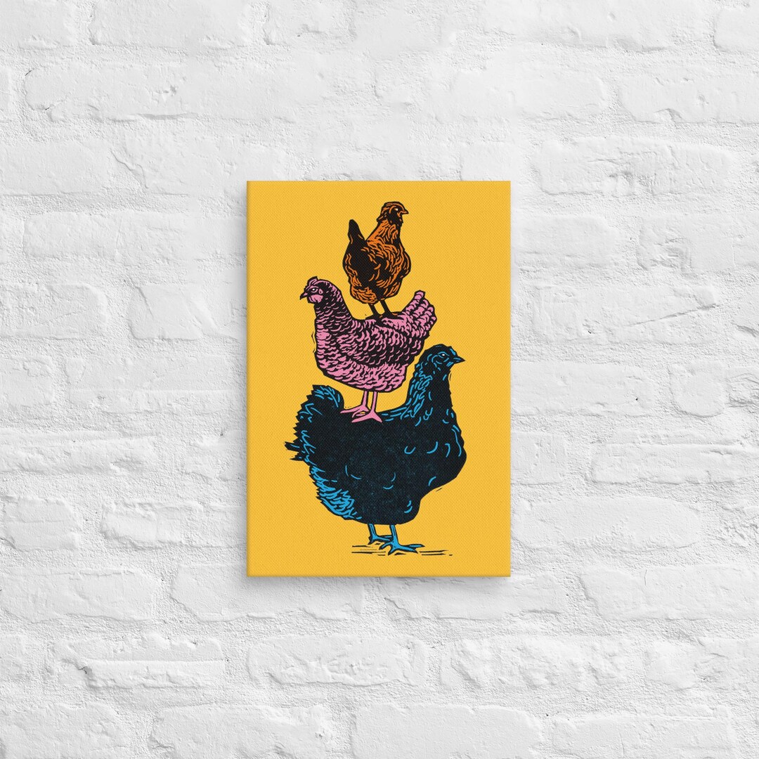 Stack of Chickens Canvas Print - Etsy