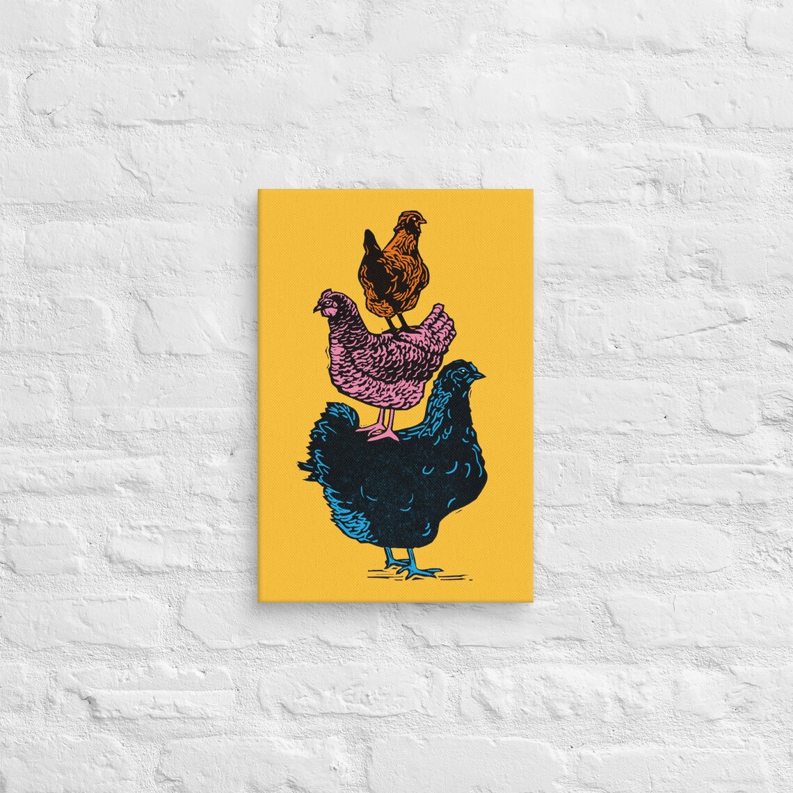 Stack of Chickens Canvas Print - Etsy