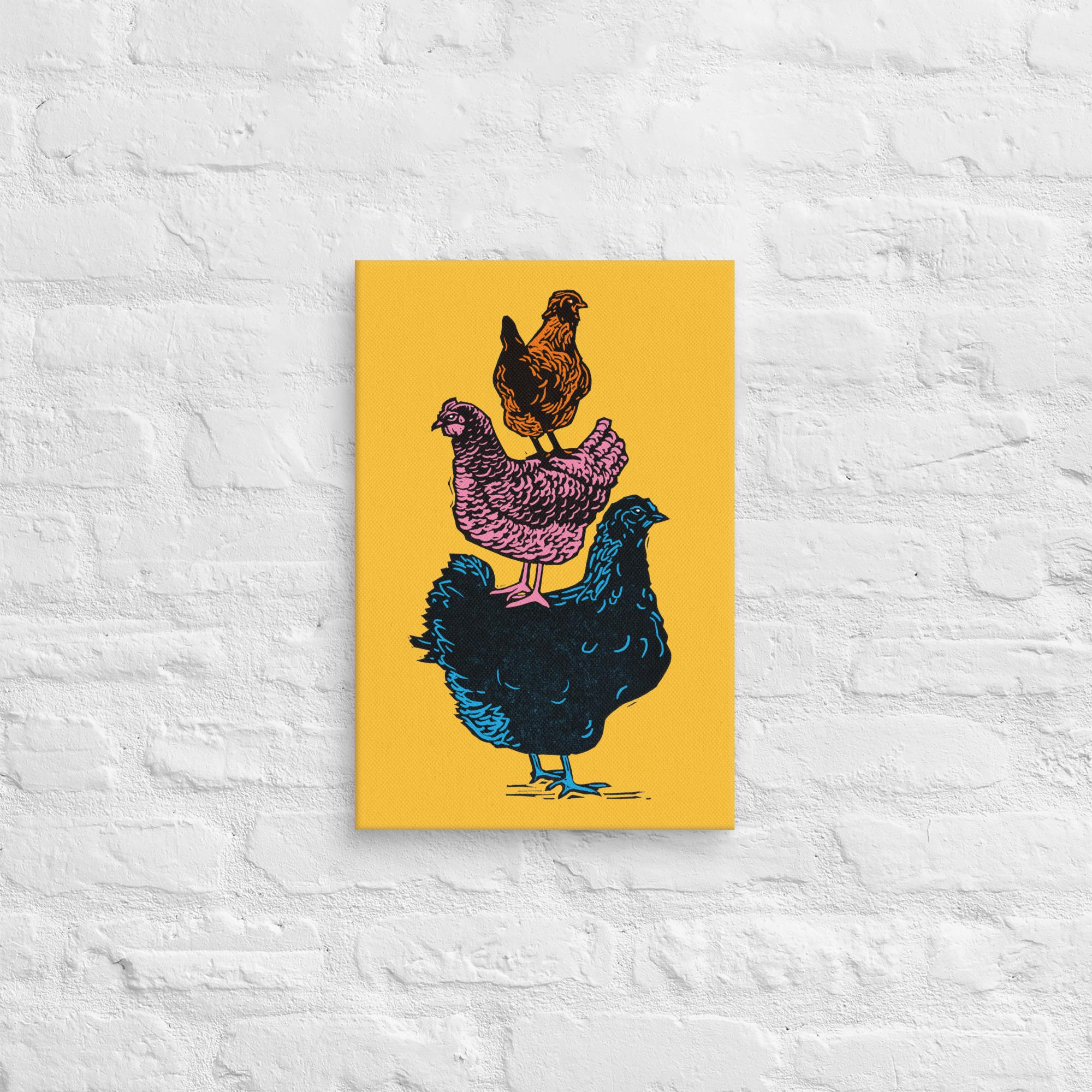 Stack of Chickens Canvas Print - Etsy