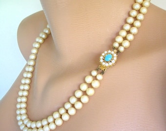 Turquoise pearls | Etsy