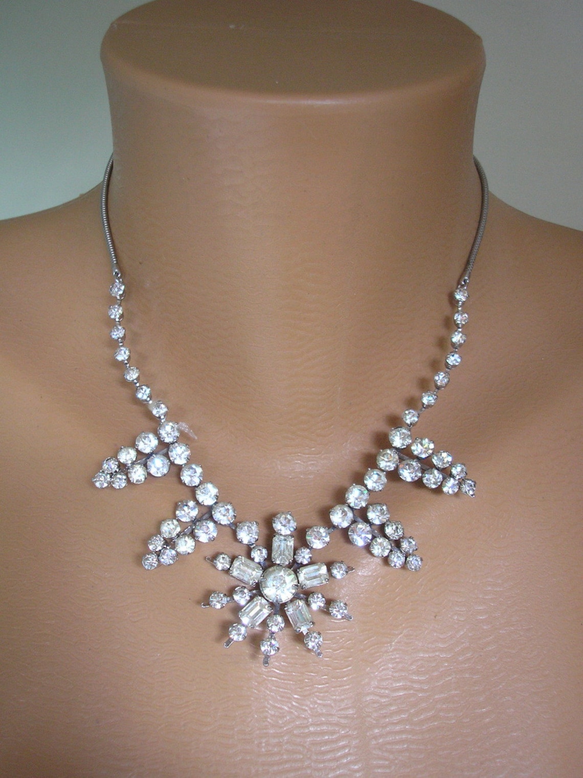 Xmas Party Necklace, Xmas Gift for Her, Crystal Bridal Necklace ...