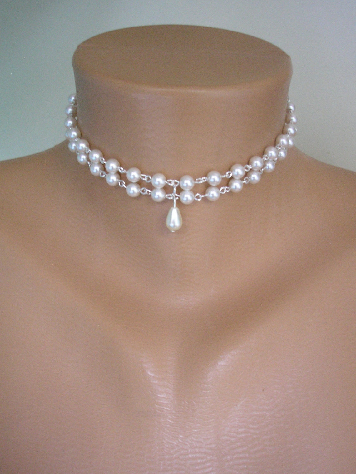 2 Strand Pearl Choker, Two Strand Pearls, Choice of Colours, Pearl ...