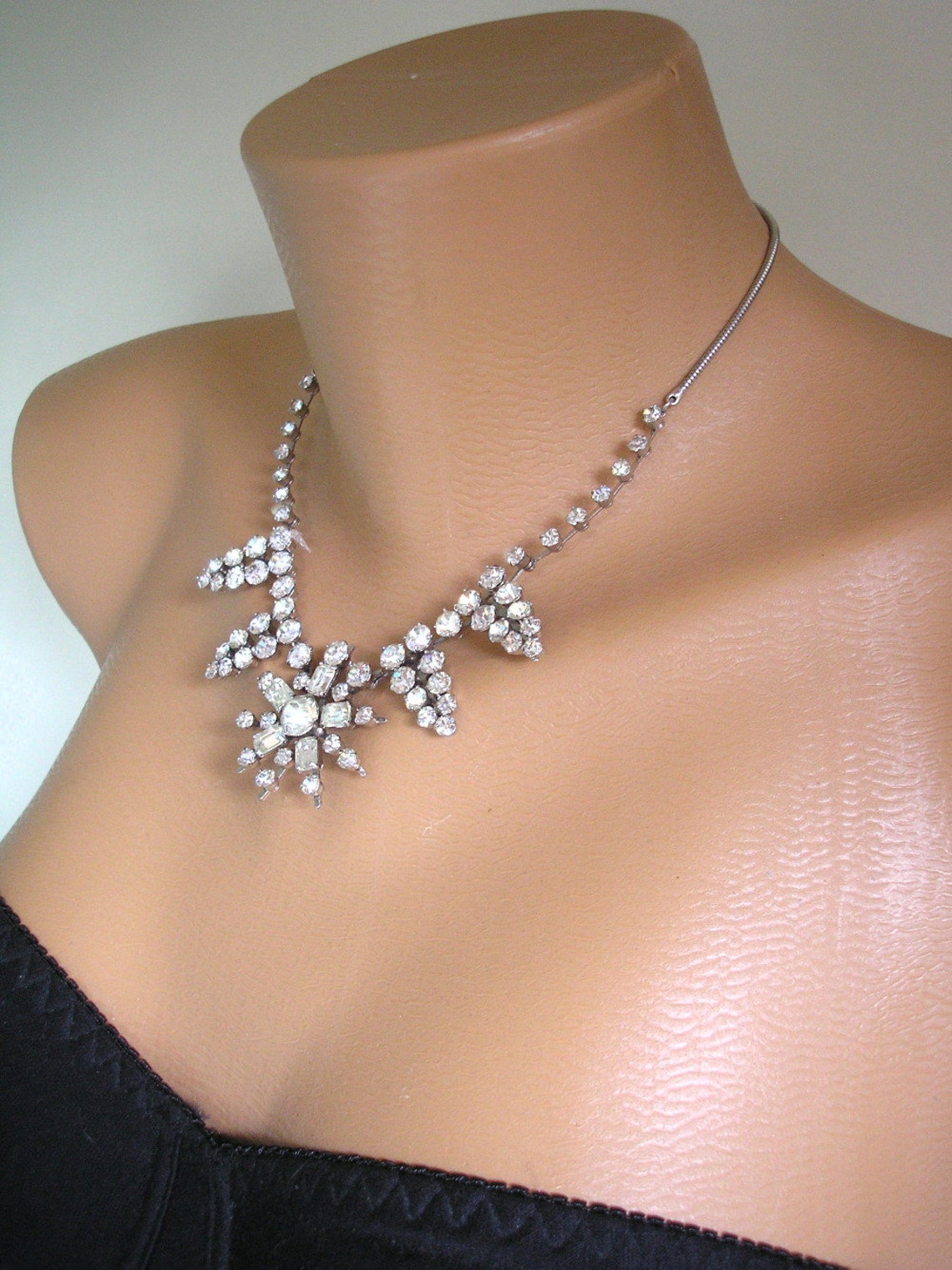Xmas Party Necklace, Xmas Gift for Her, Crystal Bridal Necklace ...