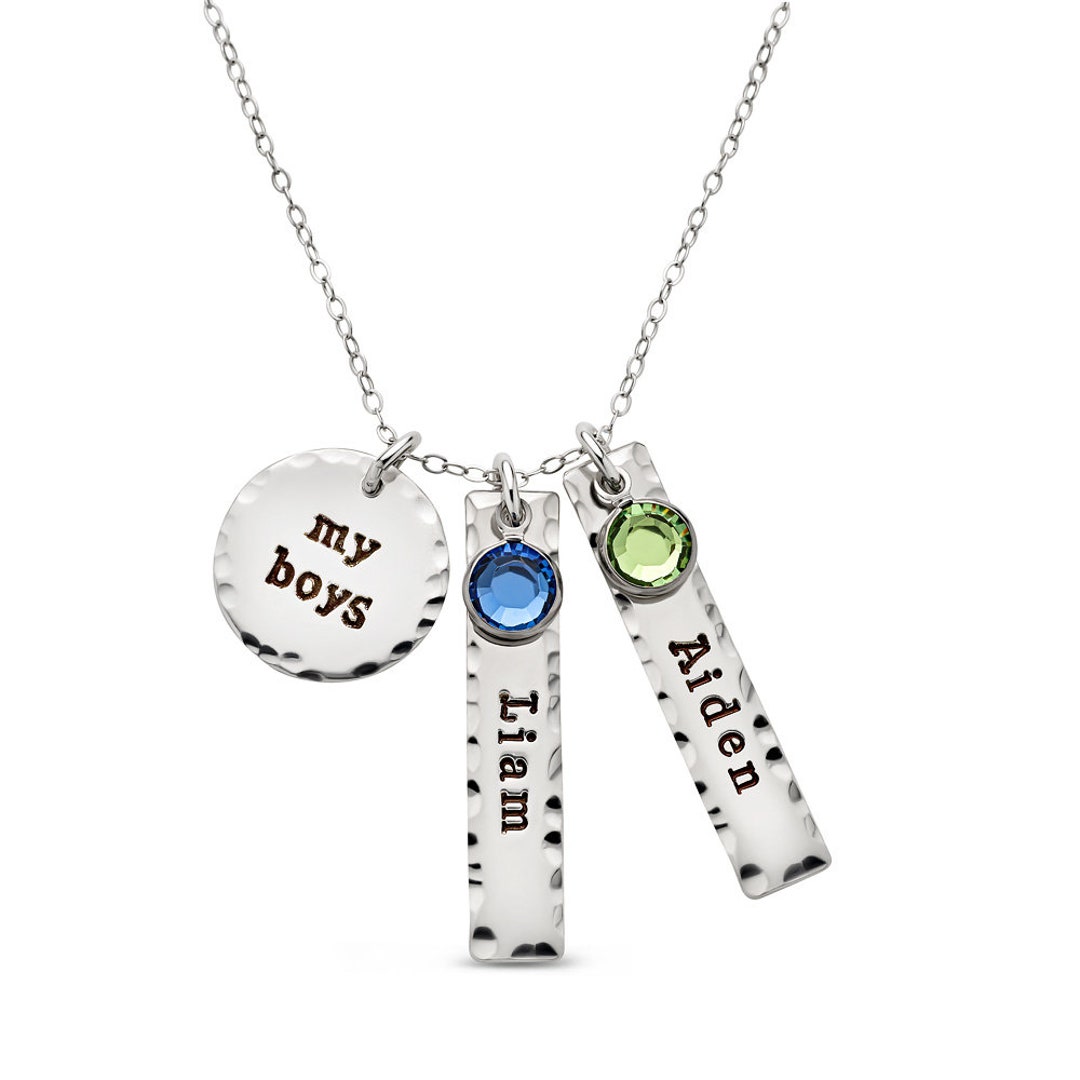 Sterling Silver My Boys Necklace - Etsy