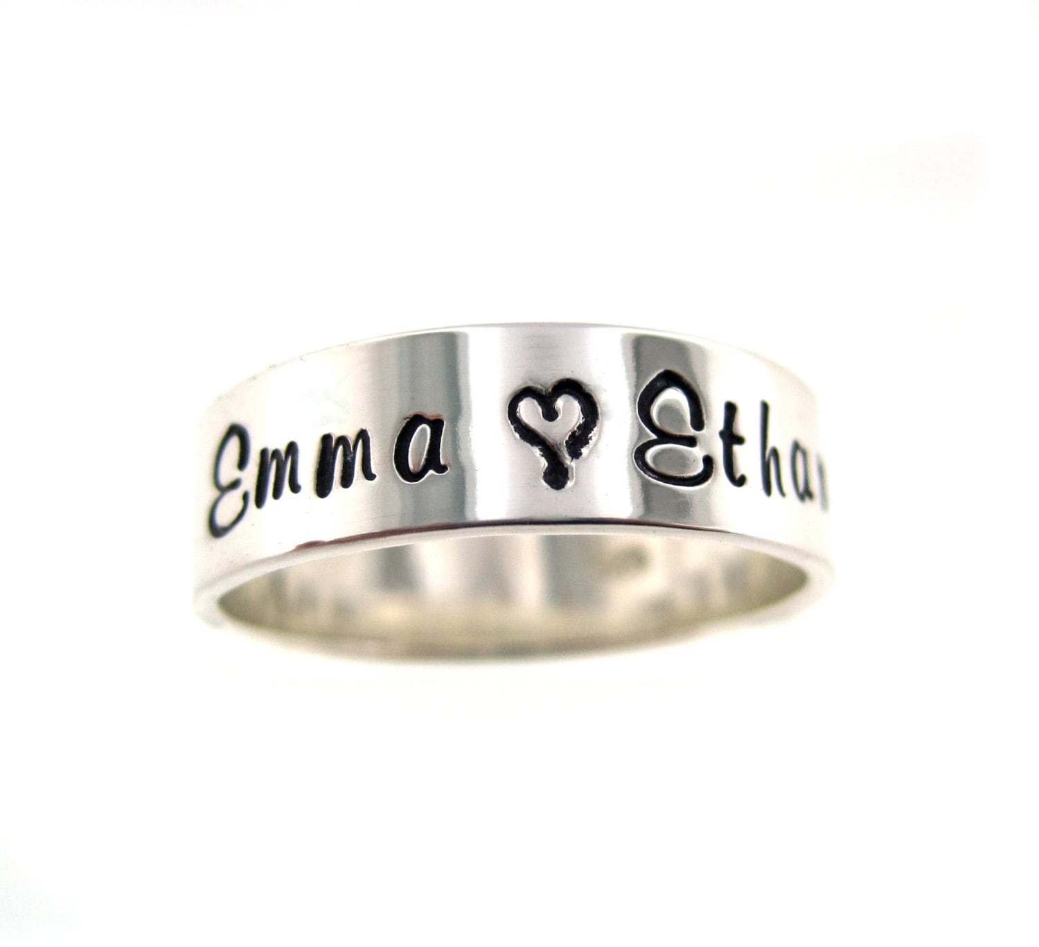 Personalized Ring Sterling Silver Hand Stamped Jewelry - Etsy