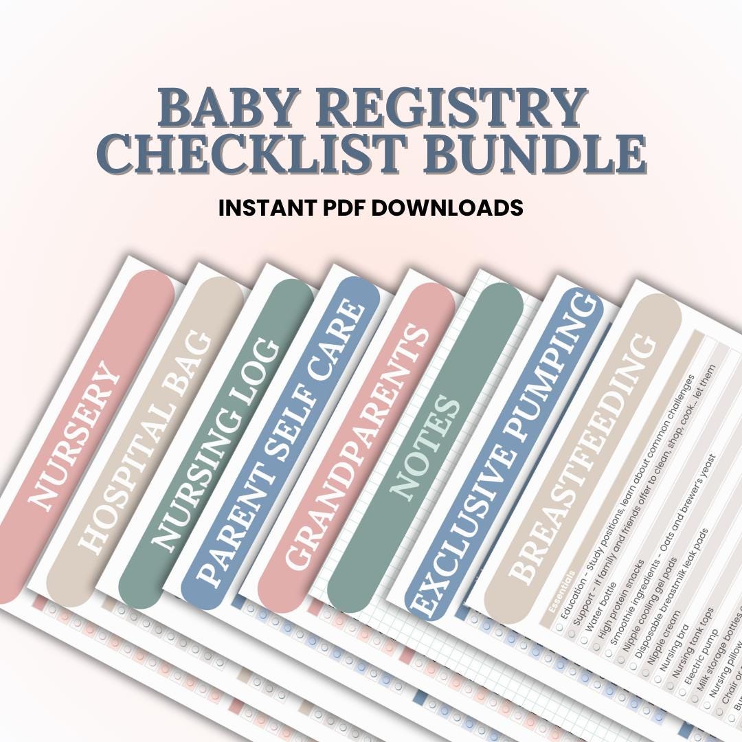 Baby Registry Checklist Printable New Mom Gift First Time Mom Guide ...
