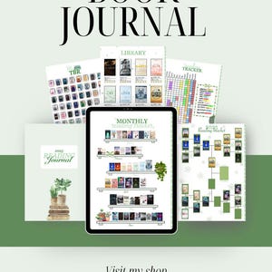 2025 GREEN Digital Reading Journal, Book Tracker, Reading Planner, TBR ...