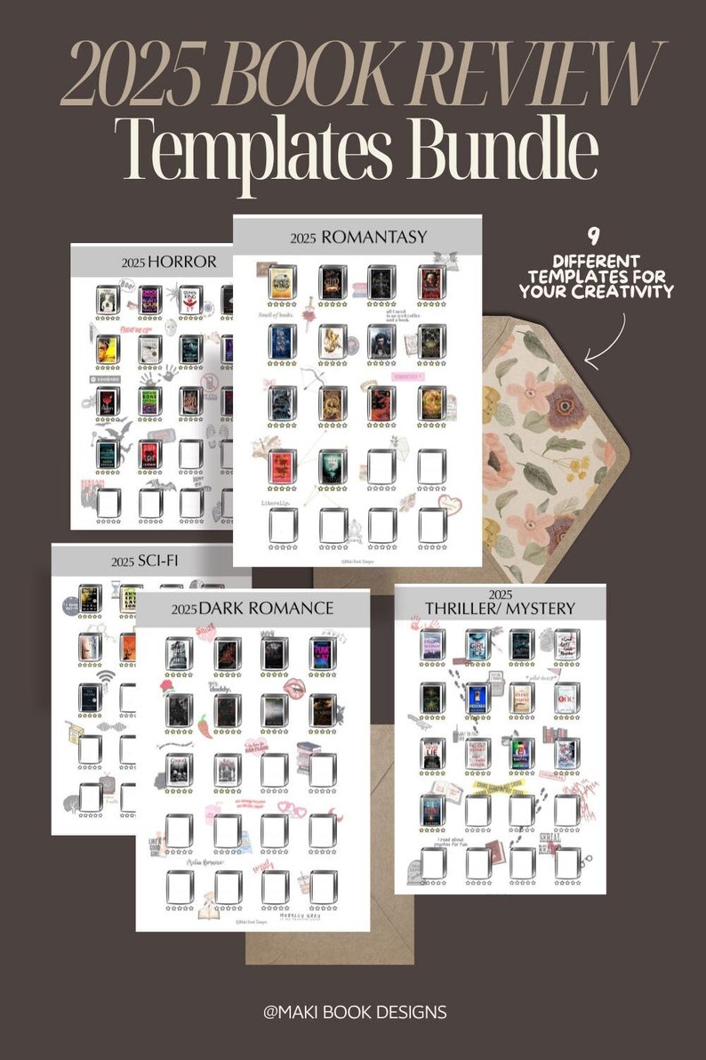 2025 Book Review Templates Bundle – Editable for All Genres | Digital ...