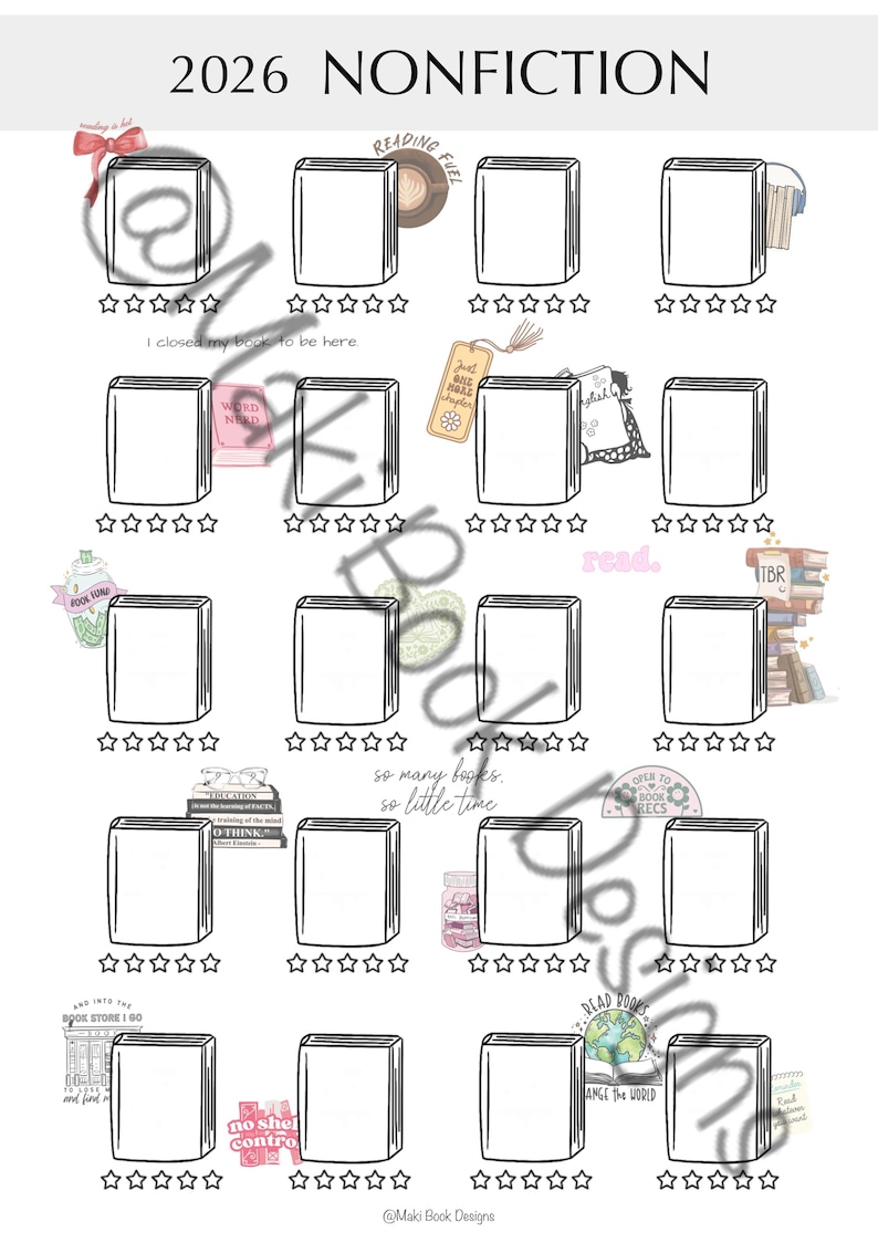 2026 Printable Book Tracker Templates by Genre – 11 Digital Reading ...