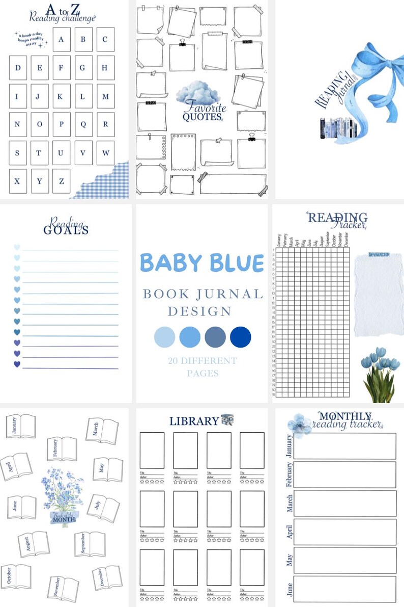 2025 Digital Reading Journal, Reading Log, Book Tracker, Reading List ...