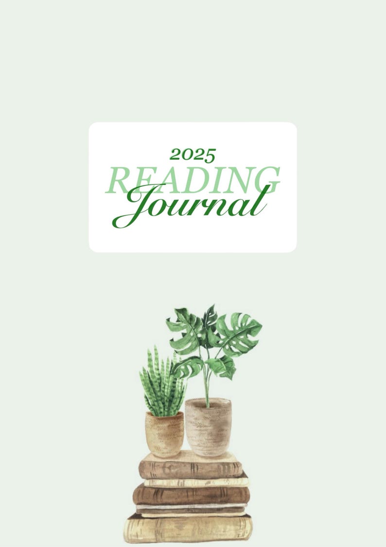 2025 GREEN Digital Reading Journal, Book Tracker, Reading Planner, TBR ...