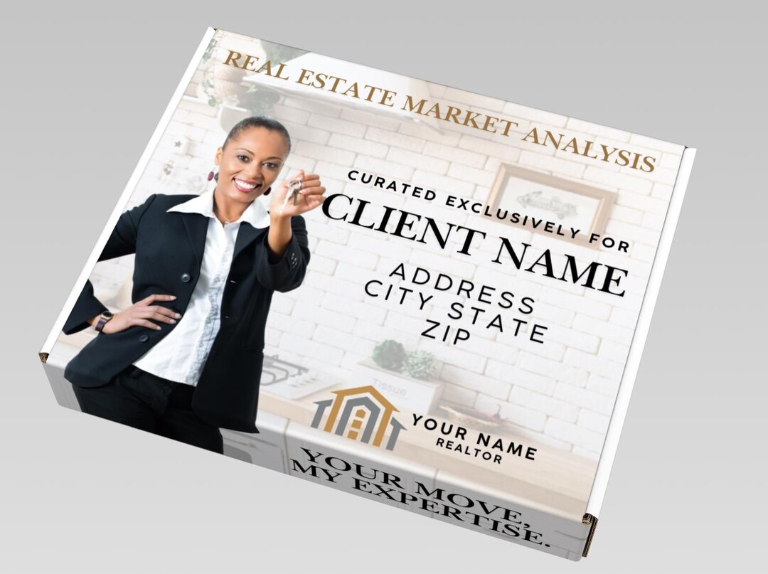 Custom CMA Box Design Template for Realtors | House Photos | Editable ...