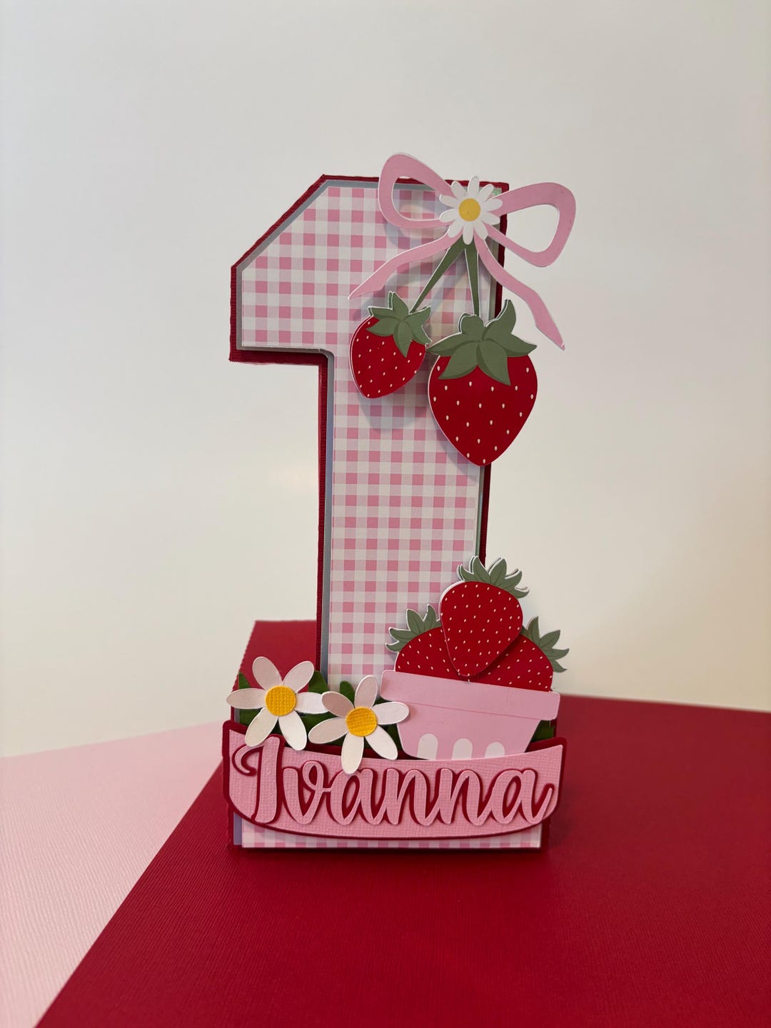 Strawberry Birthday 3D Number, Berry First Birthday 3D Number ...