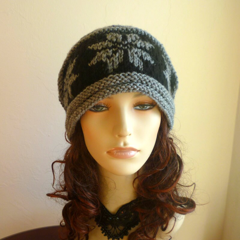 Unisex Slouch Hat With Snowflakeshand Knitted Winter Hat in - Etsy