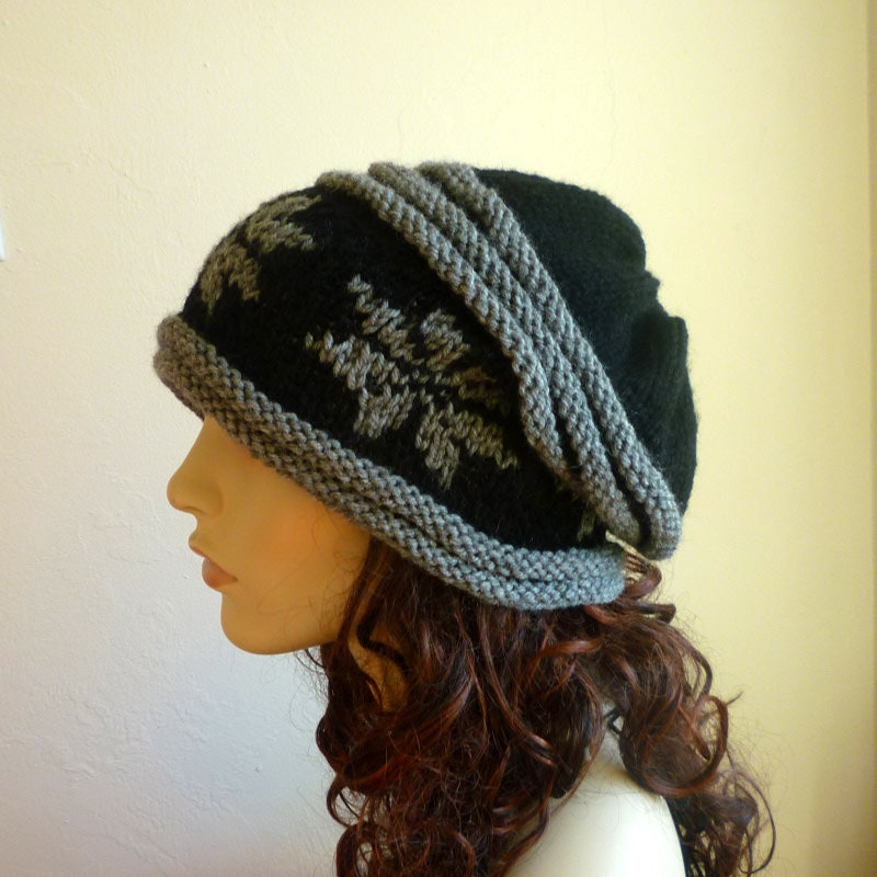 Unisex Slouch Hat With Snowflakeshand Knitted Winter Hat in - Etsy
