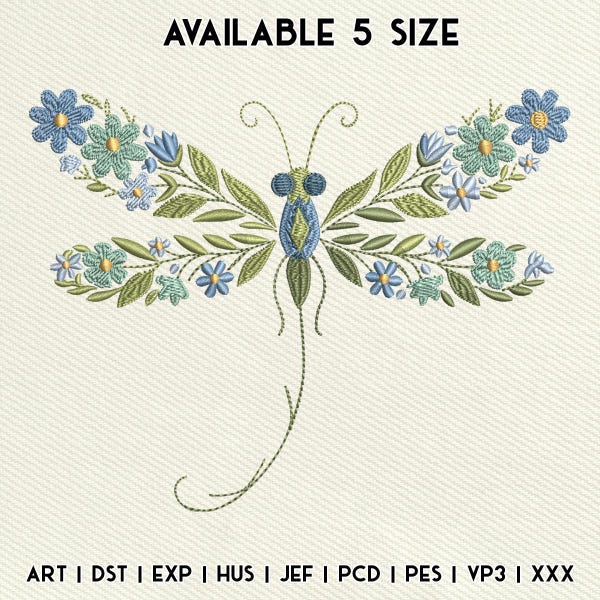 Dragonfly Embroidery - Etsy