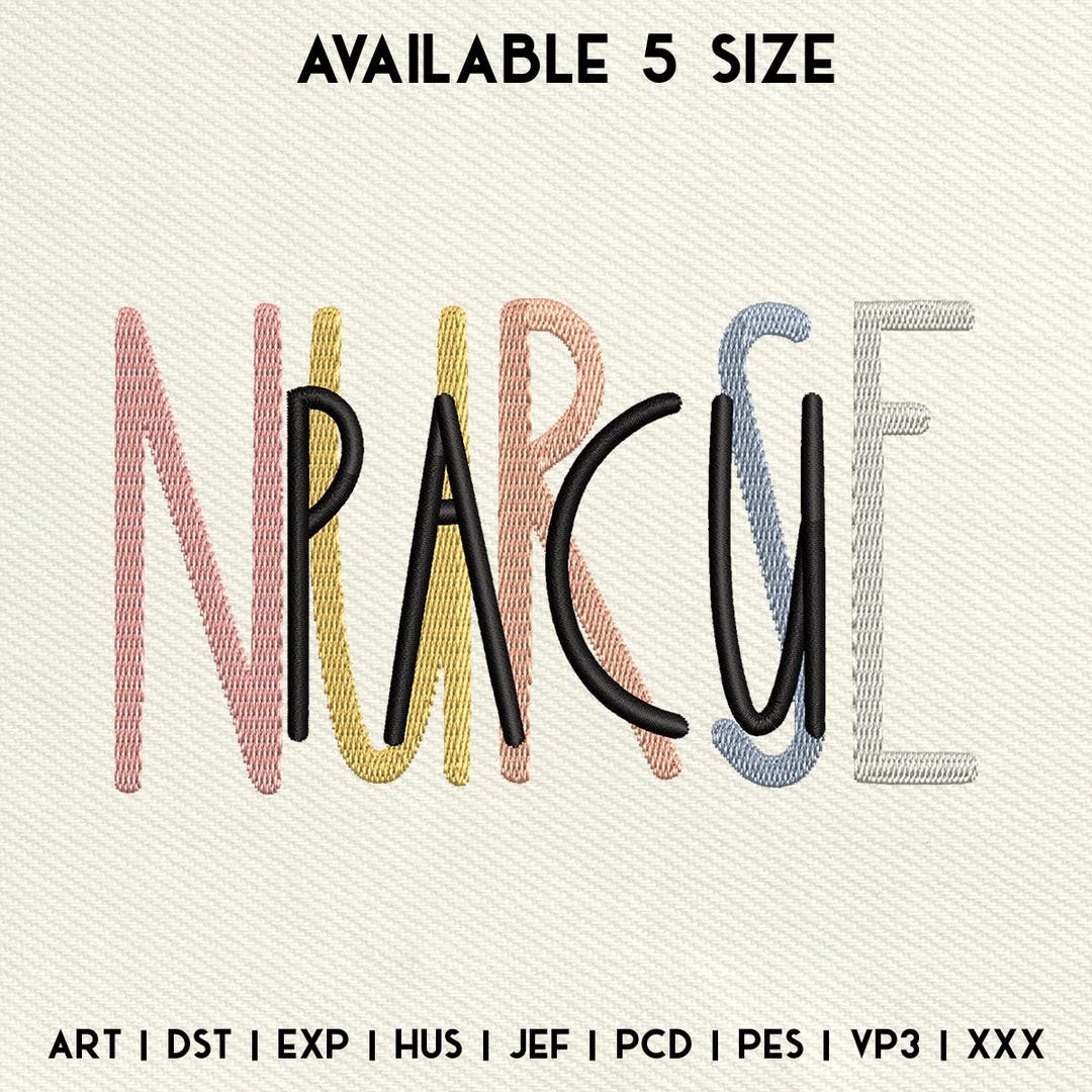 Pacu Nurse Embroidery Design, RN Nurse Embroidery Design, Nurse Life ...