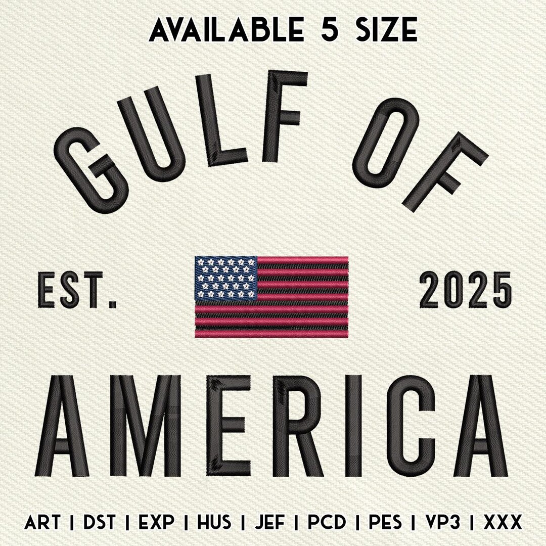 The Gulf of America Embroidery Design, Patriotic Republican Embroidery ...
