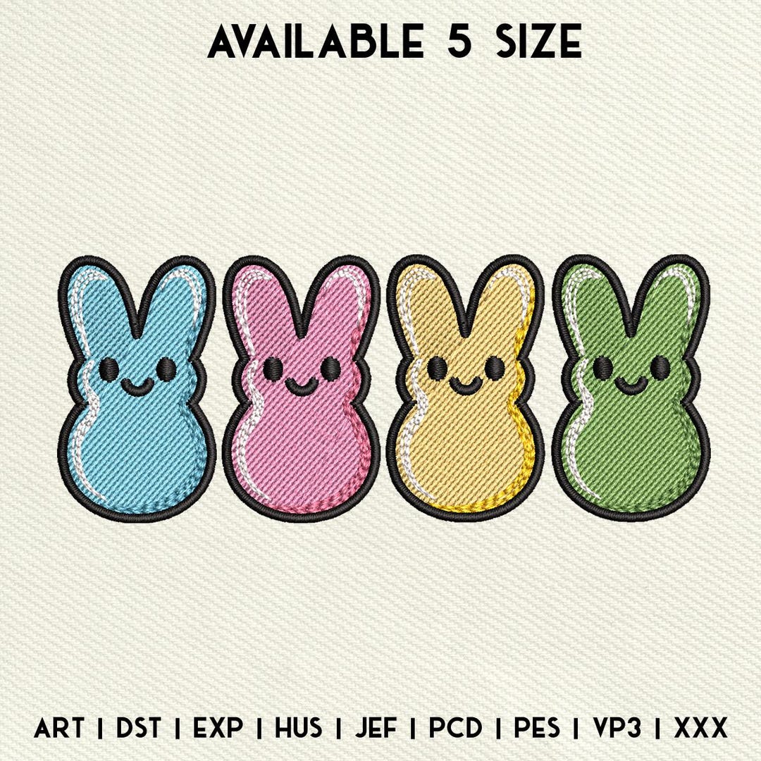 Easter Bunny Peeps Embroidery Design, Easter Bunny Embroidery Design ...
