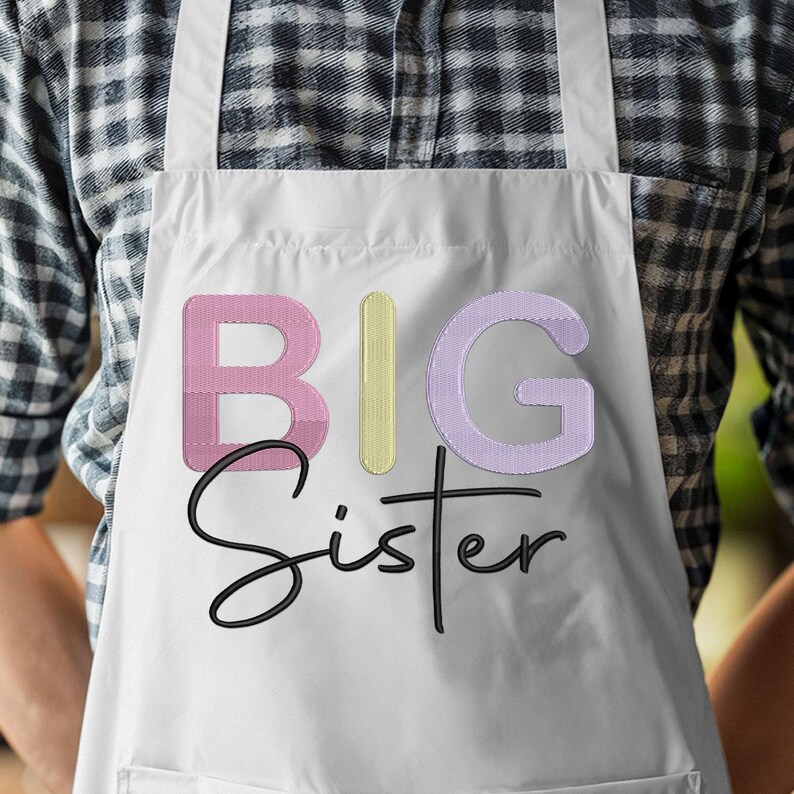 Big Sister Embroidery Design, Sister Machine Embroidery File, Instant ...