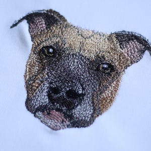 Custom Dog Embroidery Design Files, Custom Pet Portrait Embroidery ...