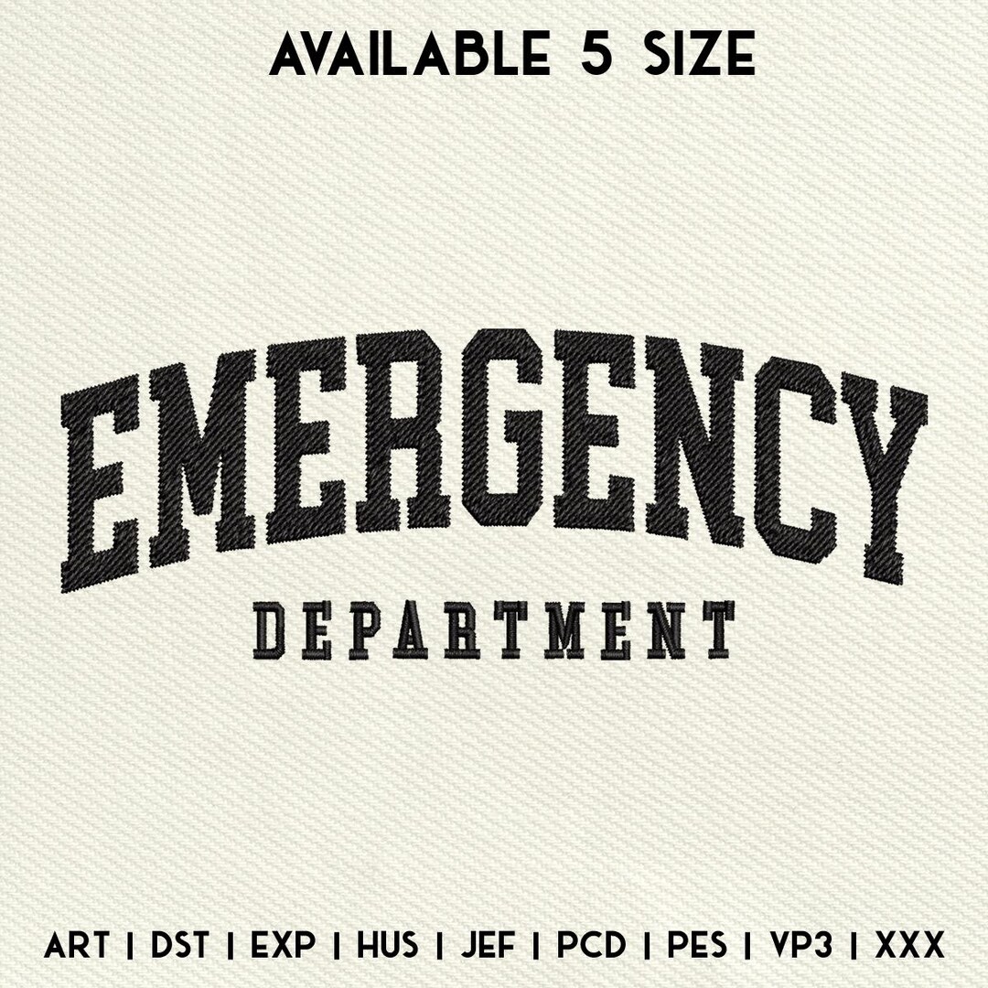 Emergency Department Embroidery Design, ED Nurse Embroidery Design ...