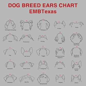 Bundle Dog Ears Embroidery Design, 125 Dog Ears Embroidery File, Dog ...