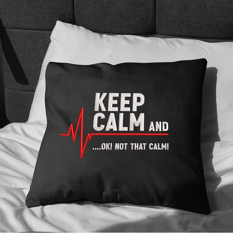 Keep Calm Nurse Embroidery File, Funny Hospital Quote With Heartbeat ...