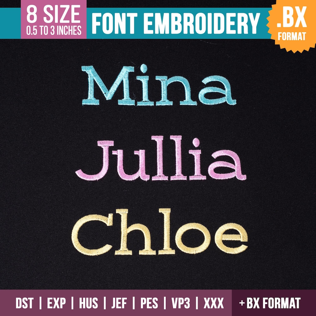 Rounded Slab Serif Embroidery Font, BX Font Machine Embroidery Alphabet ...