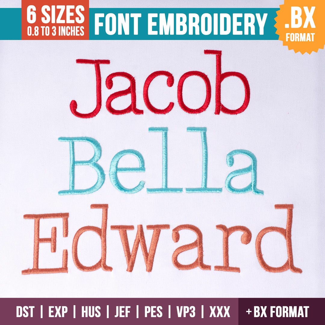 Classic Rounded Serif Embroidery Font, BX Font Machine Embroidery ...