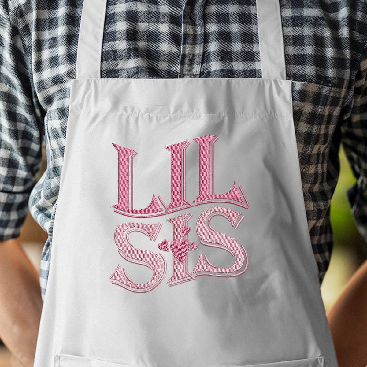 Lil Sis Embroidery Design, Cute Sister Quote Embroidery File, Pink ...