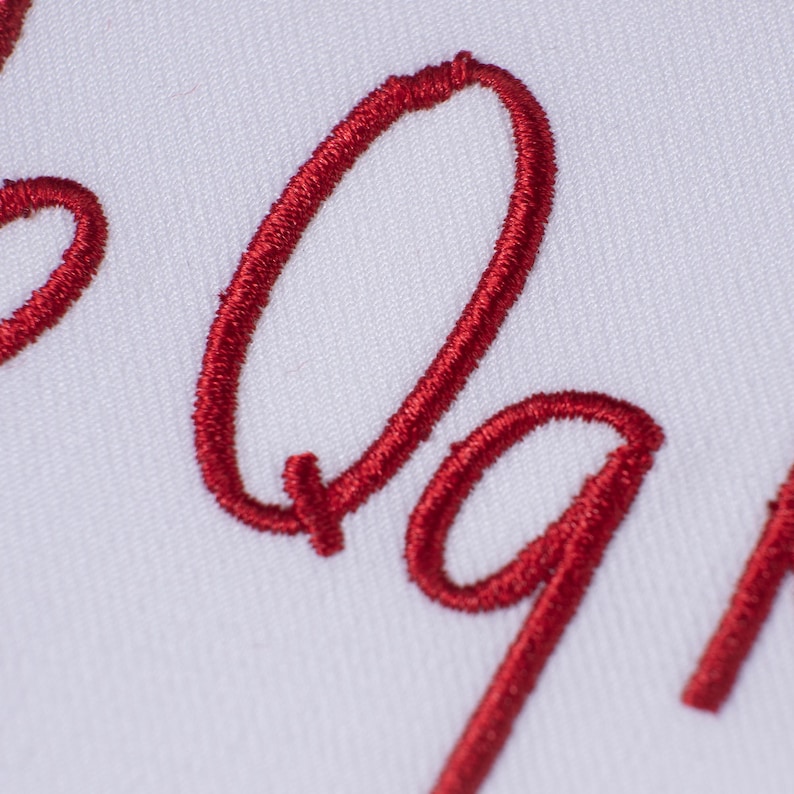 BX Cursive Embroidery Font, Handwriting Satin Stitch Alphabet, Thin ...