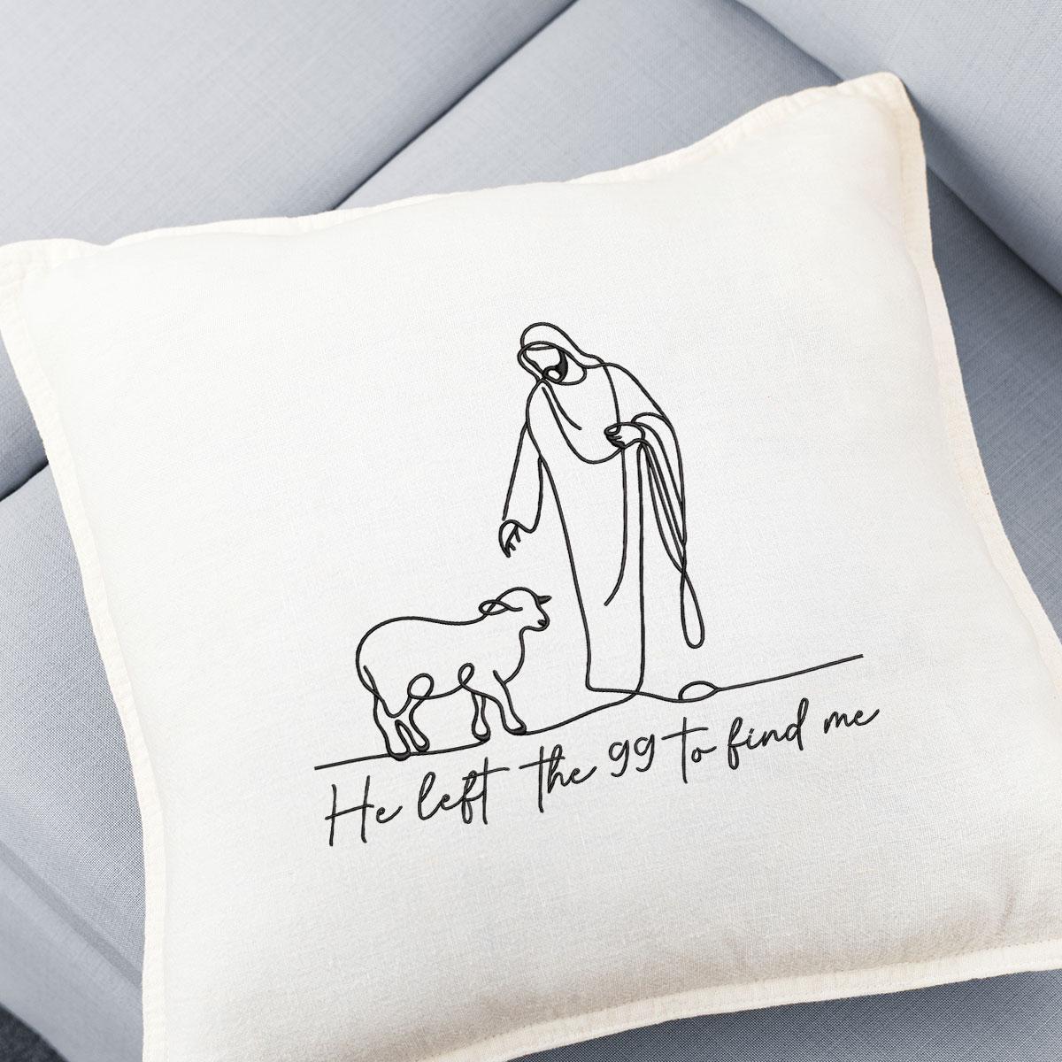 Jesus and Lost Sheep Embroidery File, Christian Line Art Stitch, He ...