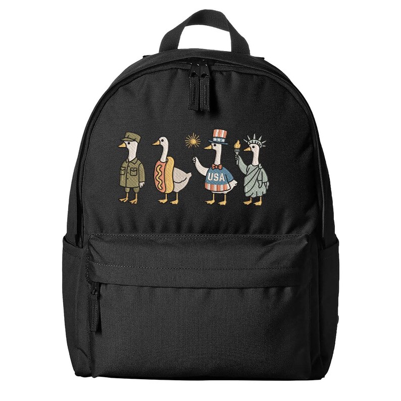 Patriotic Goose Embroidery Design, Funny Goose Embroidery Design, 4th ...