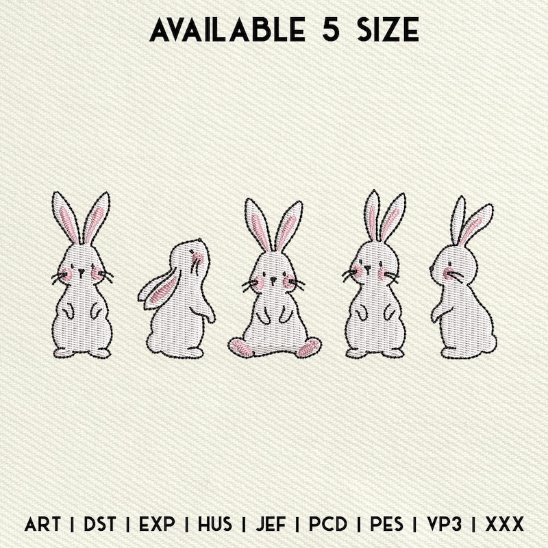 Rabbit Embroidery - Etsy
