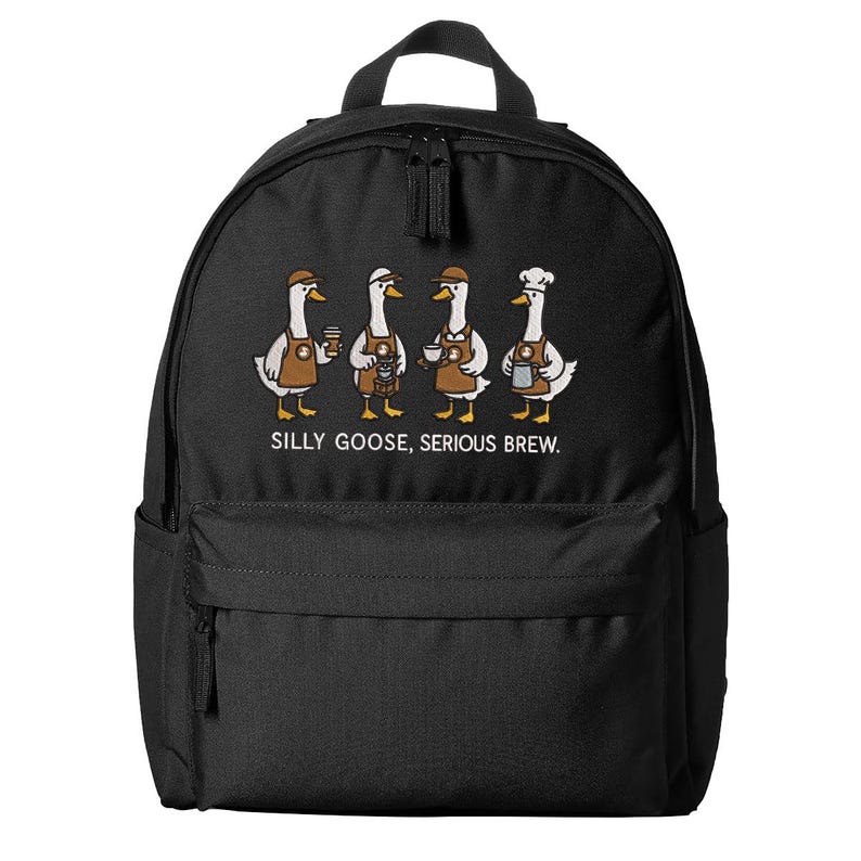Silly Goose Serious Brew Embroidery File, Funny Coffee Barista Goose ...