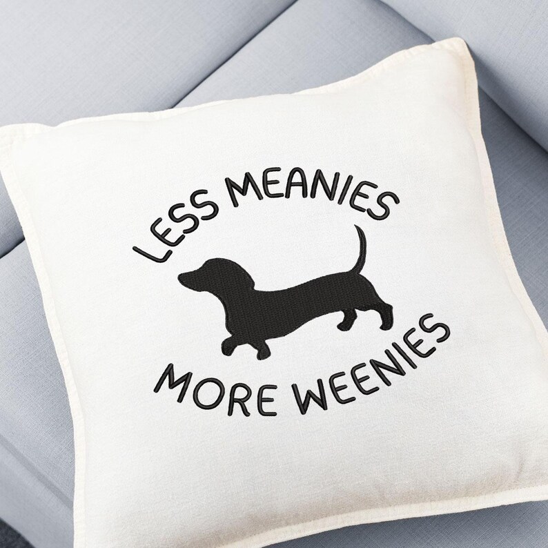 Funny Dachshund Embroidery Design, Cute Dog Embroidery File, Less ...