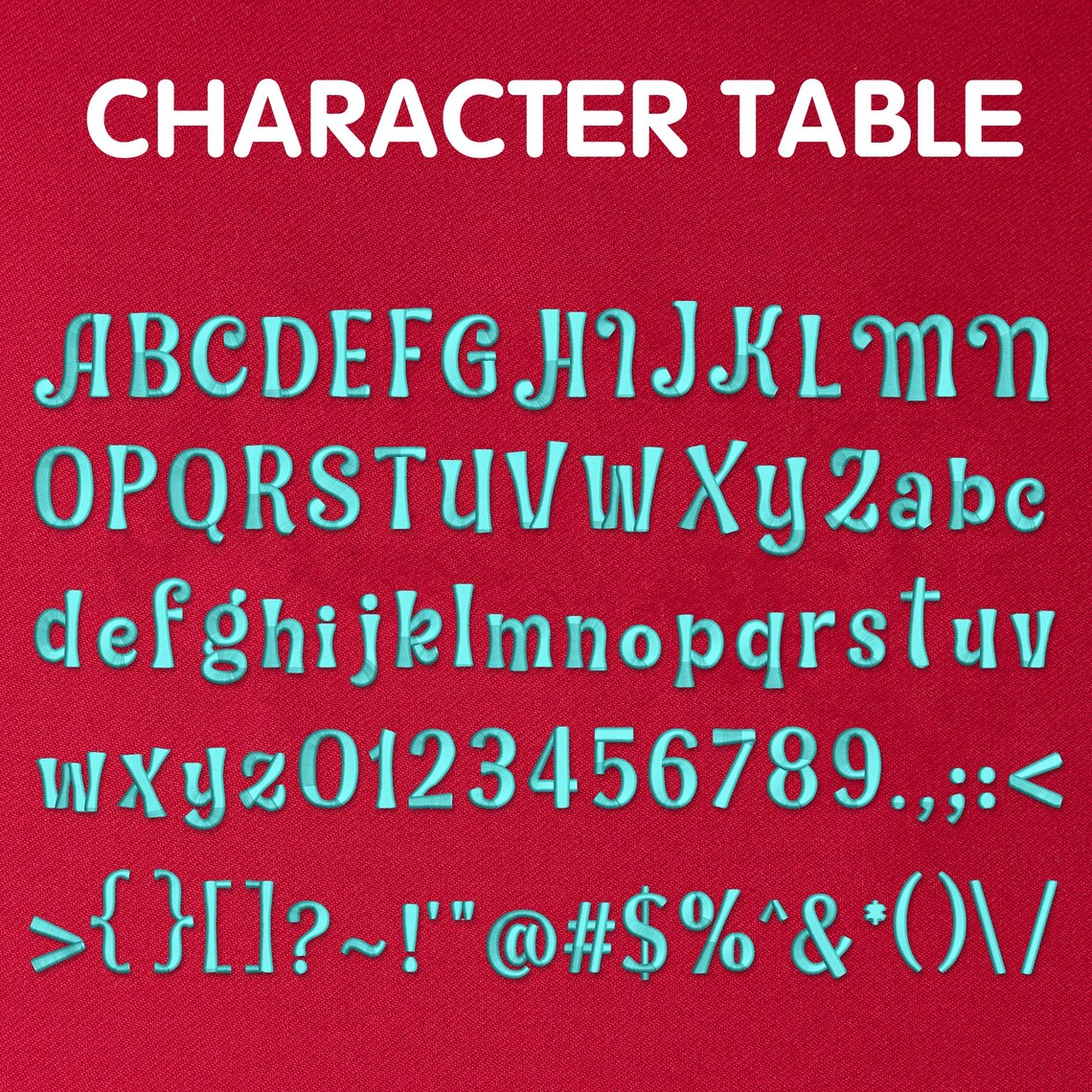 3D Puff Cursive Script Embroidery Font: | BX Font | PES DST Fonts + 5 ...