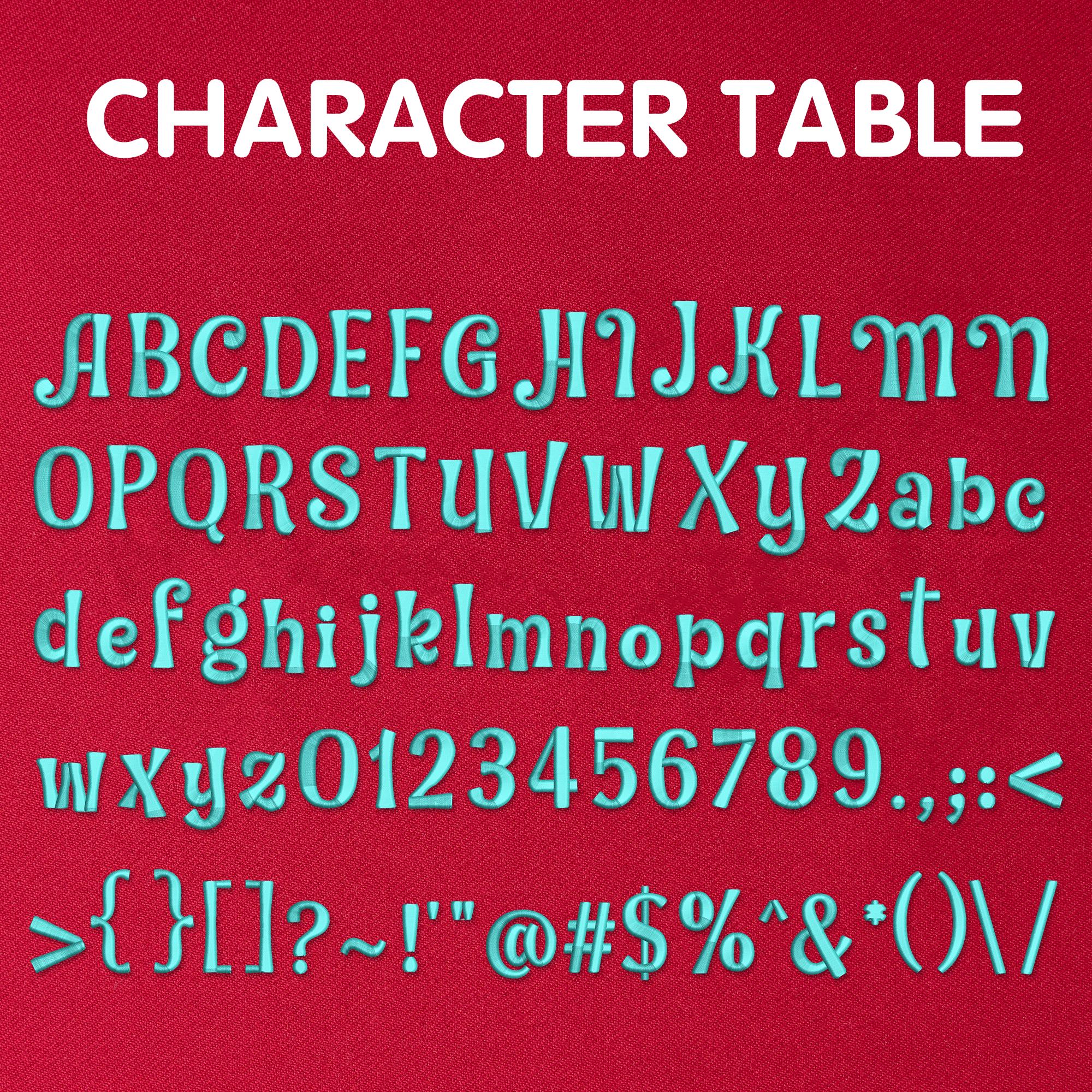 3D Puff Cursive Script Embroidery Font: | BX Font | PES DST Fonts + 5 ...