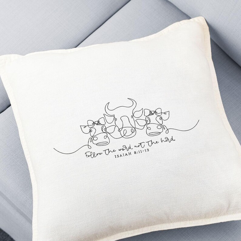 Isaiah 8:11 Follow the Word Embroidery File, Cow Herd Bible Verse ...
