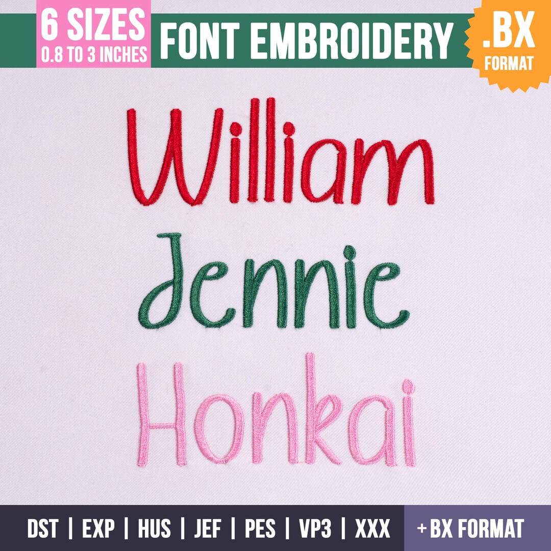 Rounded Script Embroidery Font, BX Font Machine Embroidery Alphabet ...