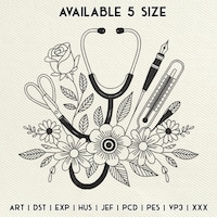 Mini Nurse Medical Embroidery Set, Medical Set Embroidery Design ...