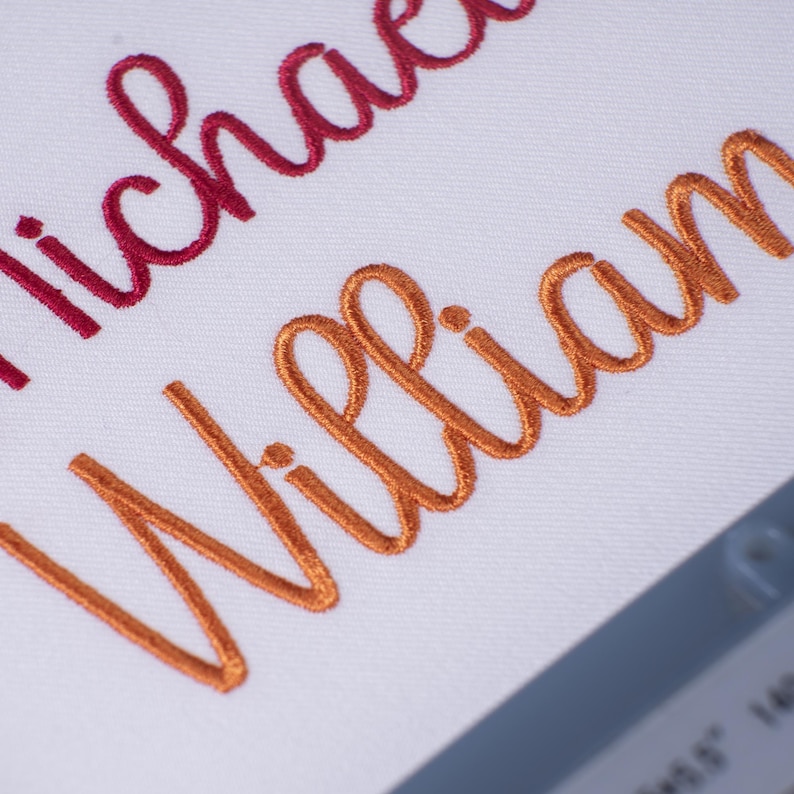 BX Cursive Embroidery Font, Handwriting Satin Stitch Alphabet, Thin ...