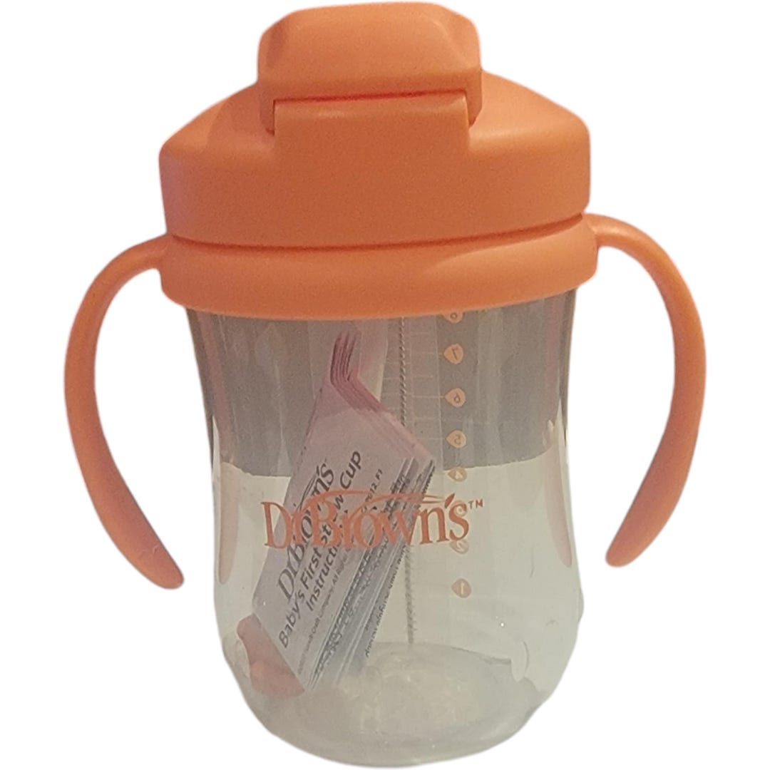Orange Sippy Cup With Handles and a Straw Lid - Etsy