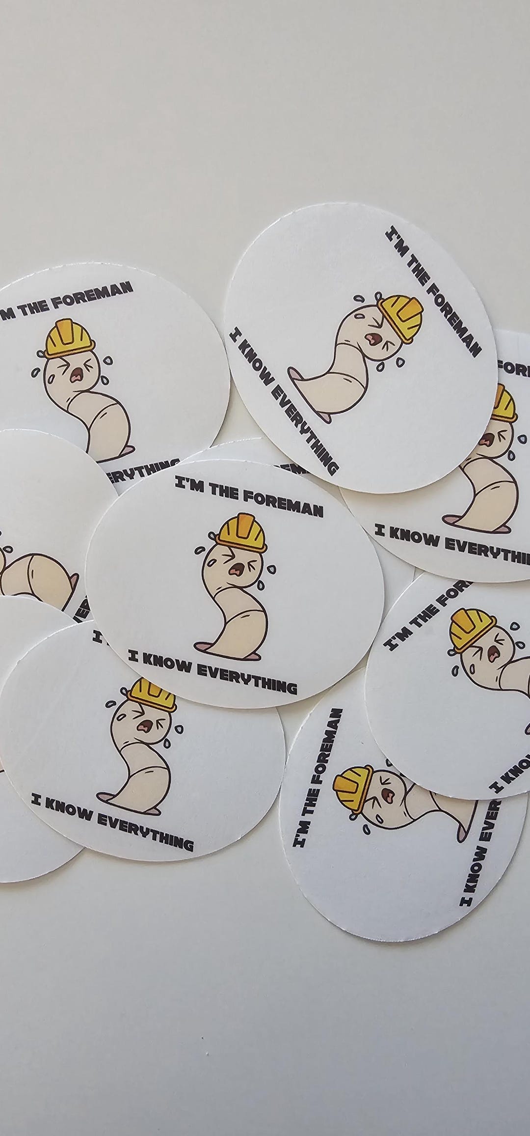 Wormy Foreman Sticker | Hard Hat Sticker | Lunch Box Sticker | Water ...