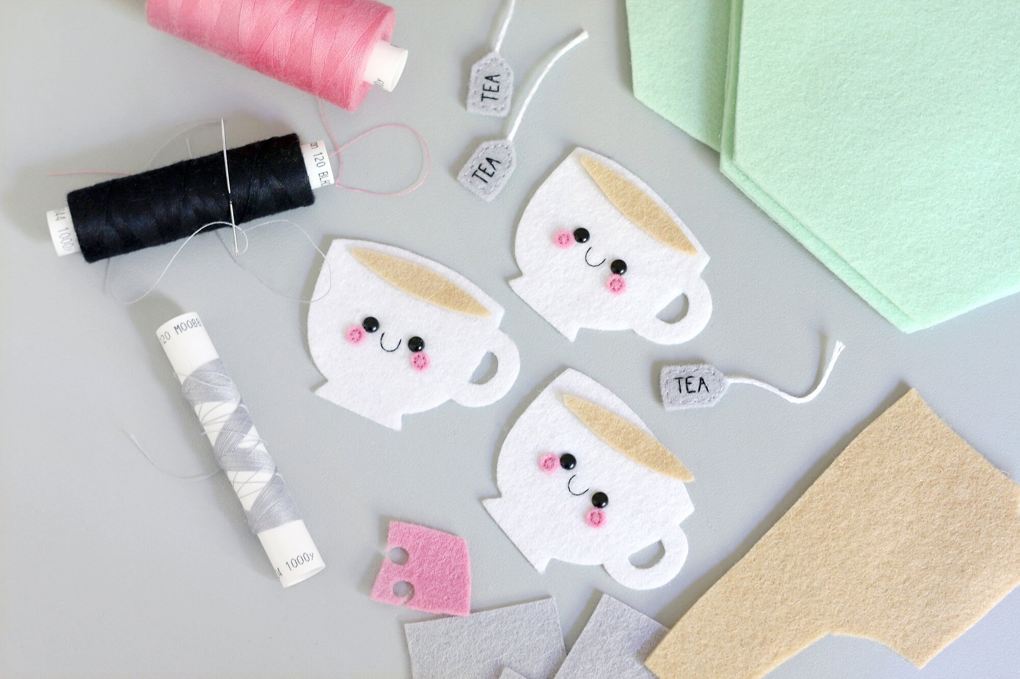 Tea Felt Banner Mint Teacup Teacup Gift - Etsy UK