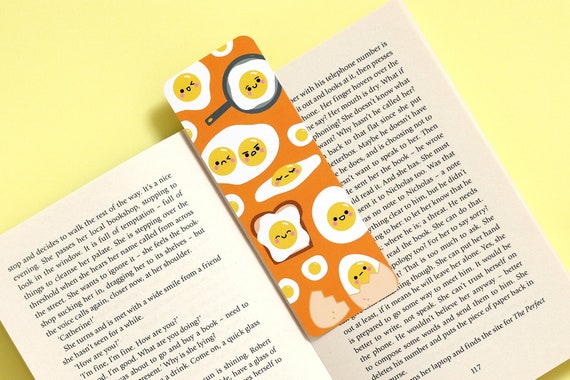 Egg Bookmark Cute Stationery Kawaii Cute Bookmark Fried Egg - Etsy UK