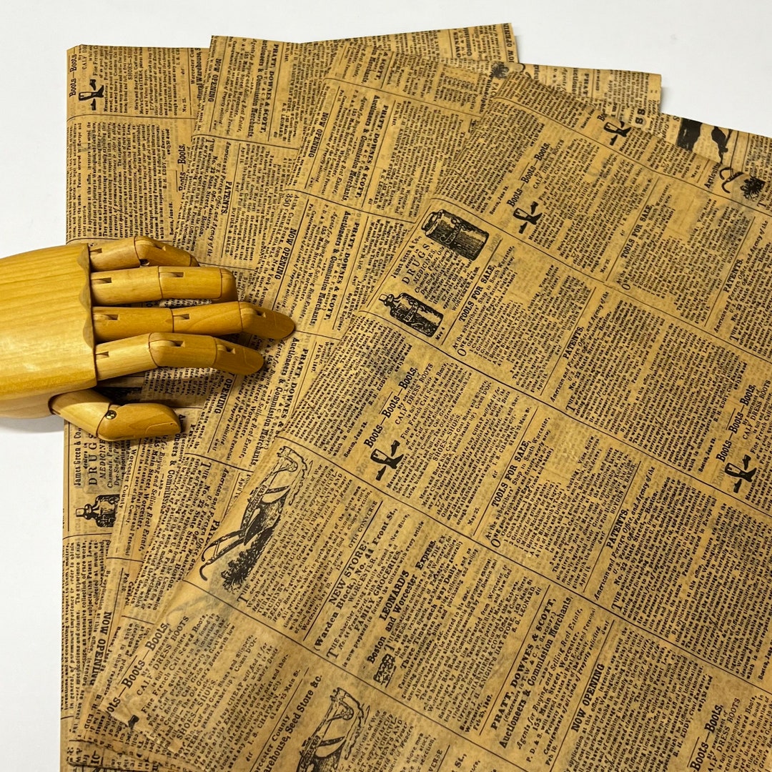 Vintage Newspaper Ad Tissue Wrap - Kraft Newsprint 15x20 or 20x30 ...